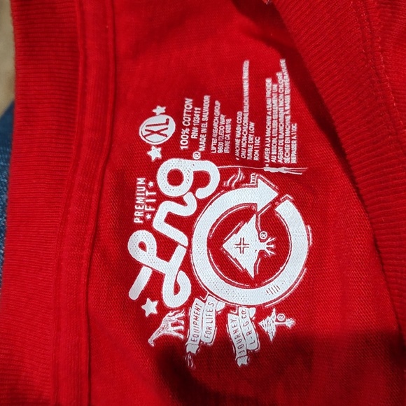 LNG | Shirts | Lng Clothing Company Red Graphic Tshirt Mens 0 Natural Xl | Poshmark
